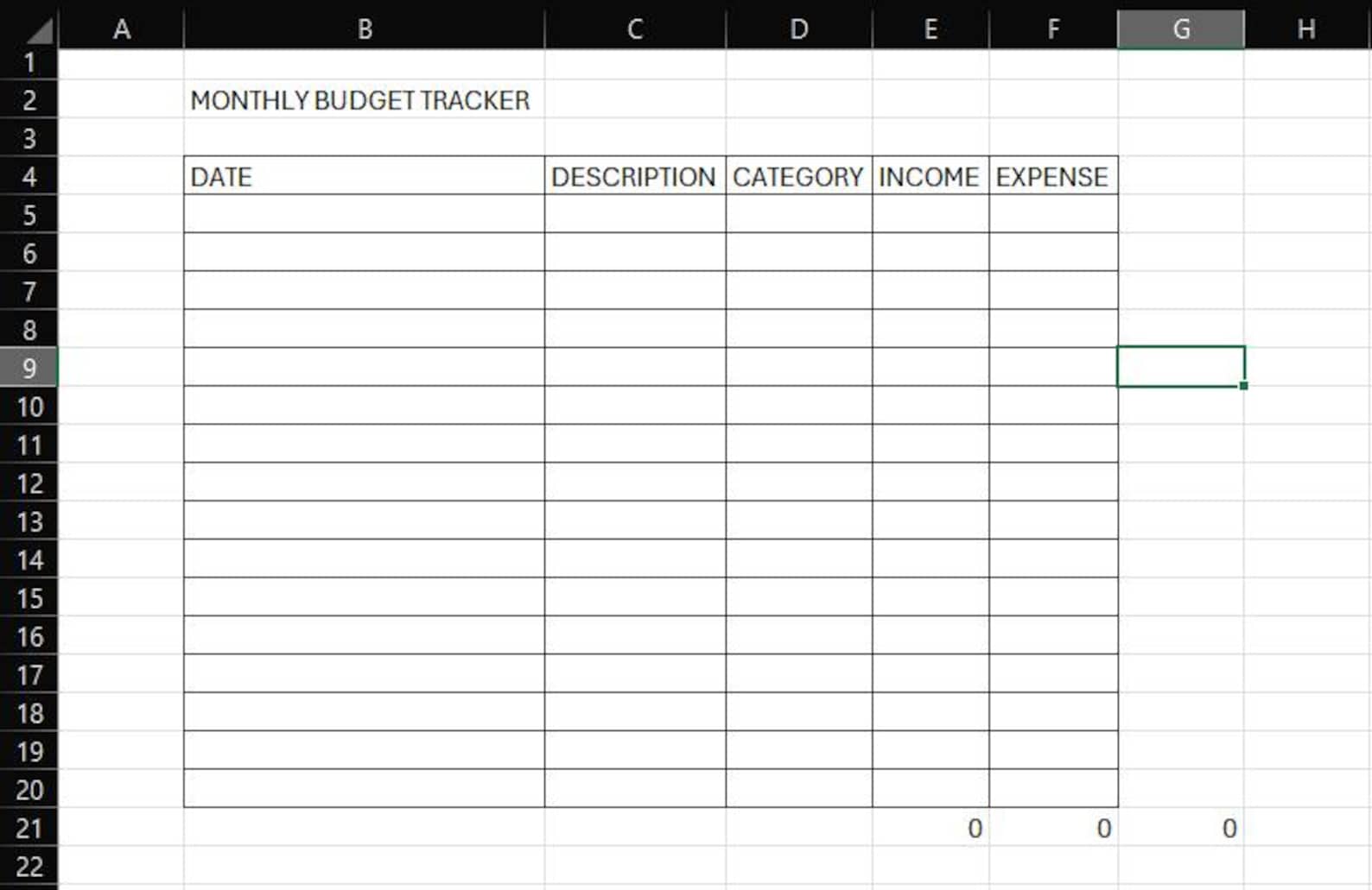 Monthly Budget Tracker Excel Template | Simple Income and Expense ...