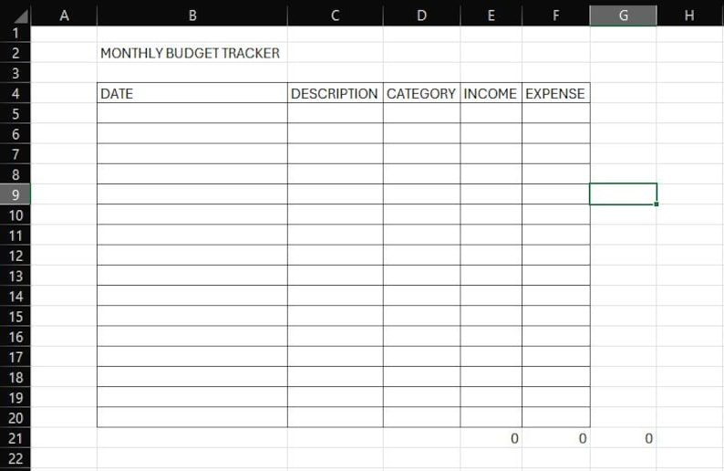 Monthly Budget Tracker Excel Template | Simple Income and Expense ...