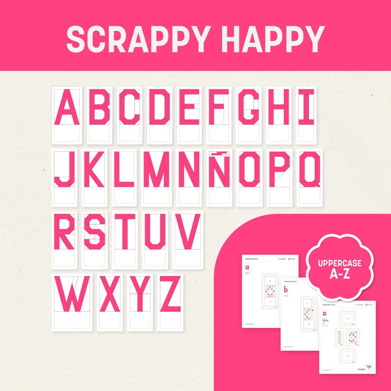 4.5 Inch - Lowercase Alphabet, Uppercase Alphabet, Numbers FPP Patterns ...
