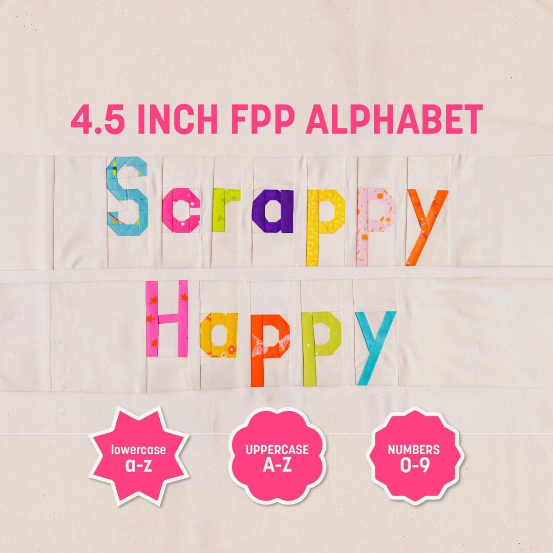 4.5 Inch - Lowercase Alphabet, Uppercase Alphabet, Numbers FPP Patterns ...