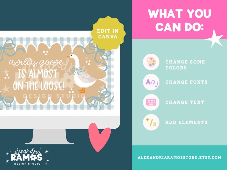 Silly Goose Baby Shower Banner Template, 3x5 Ft Canva Editable (digital ...