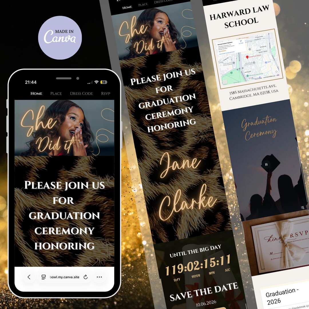 Graduating Invitation Digital: Leopard Graduate Online Invitation ...