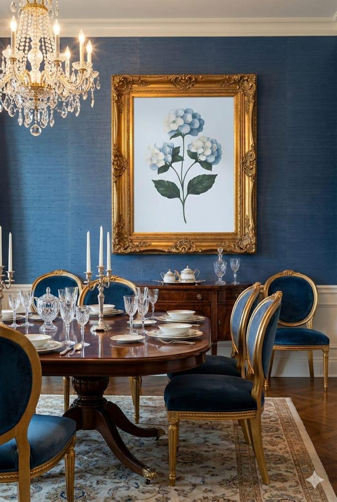 Modern Southern Floral Wall Art & Grandmillennial | Hydrangea ...