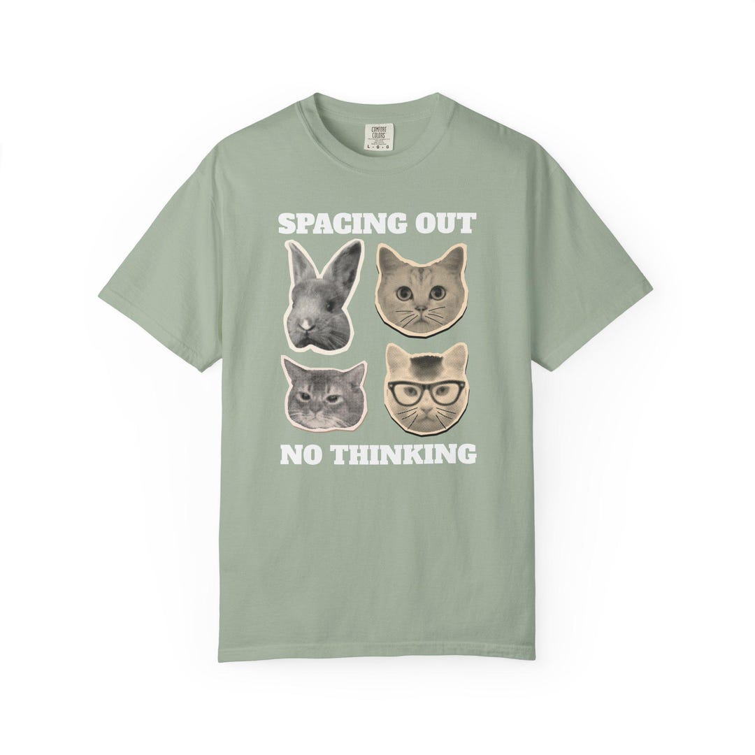 Spacing Out No Thinking Cats T-shirt | Cat Faces Graphic Tee - Etsy