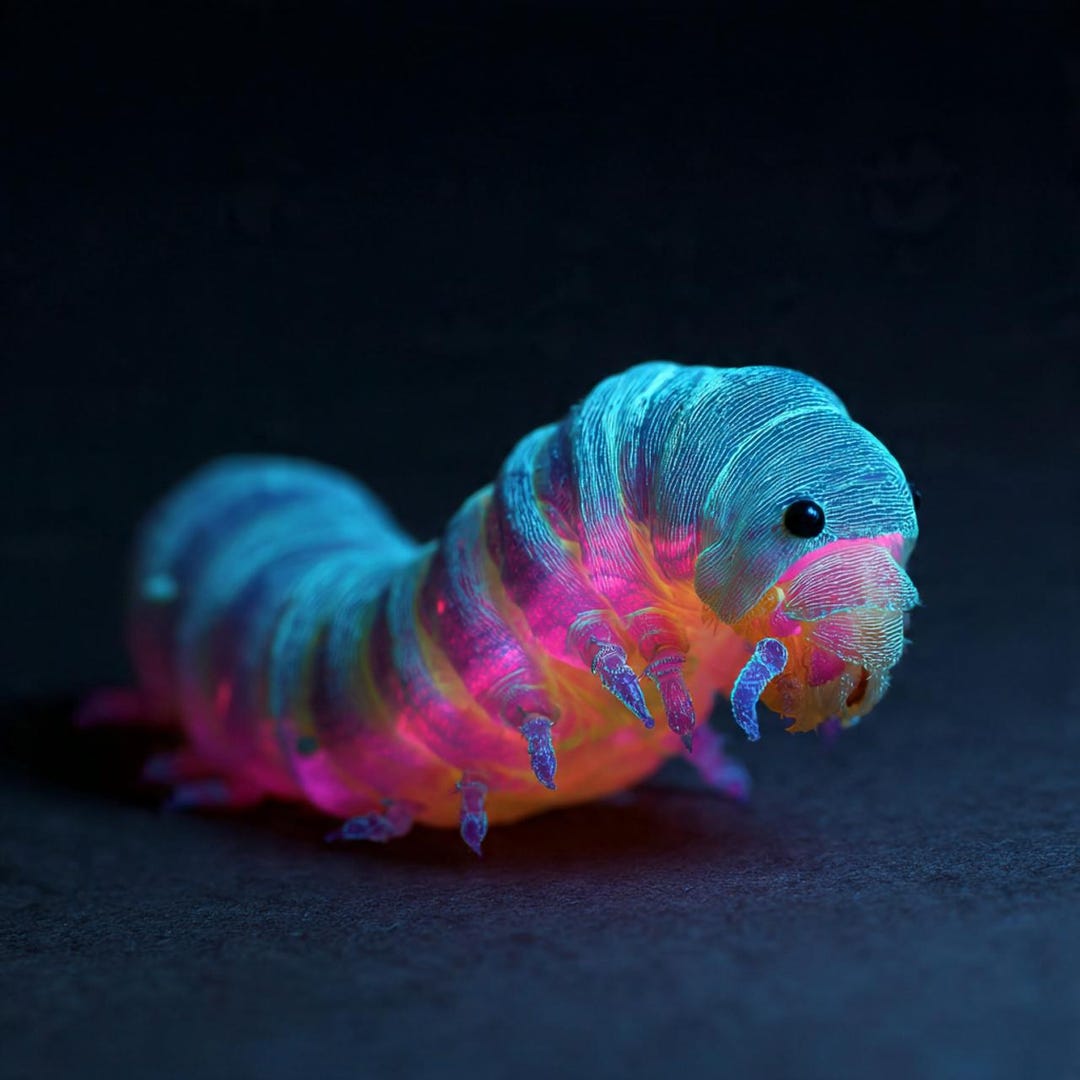 Glowing Neon Alien Caterpillar Digital Download - Etsy