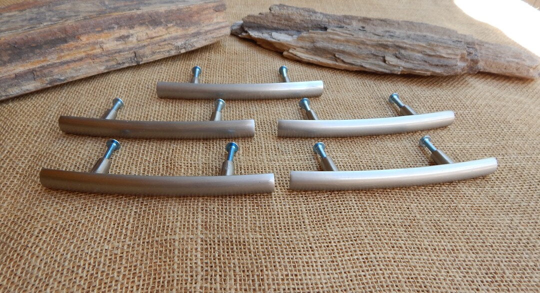 5 Satin Finish Brushed Silver Metal Pulls Reclaimed / 5 1/4" Satin ...