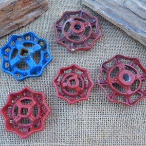 5 Vintage Valve Handles / 5 Multi Size Valve Handles / 3 Cast Iron ...