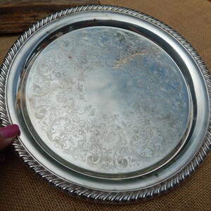 3 Serving Trays / WM Rogers 870 Silver Plated Round Tray / Keystoneware ...