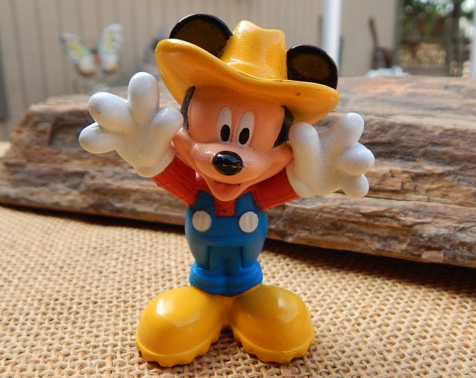 Hard Rubber Mickey Mouse Figurine / Mickey Mouse in Yellow Hat & Yellow ...