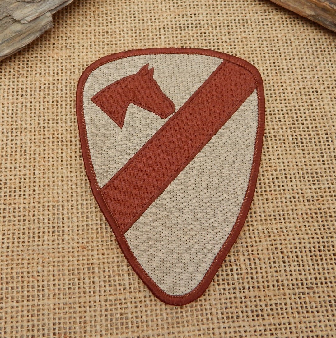 US Army 1st Calvary Patch / Brown and Tan US Army 1st Calvary Horse ...