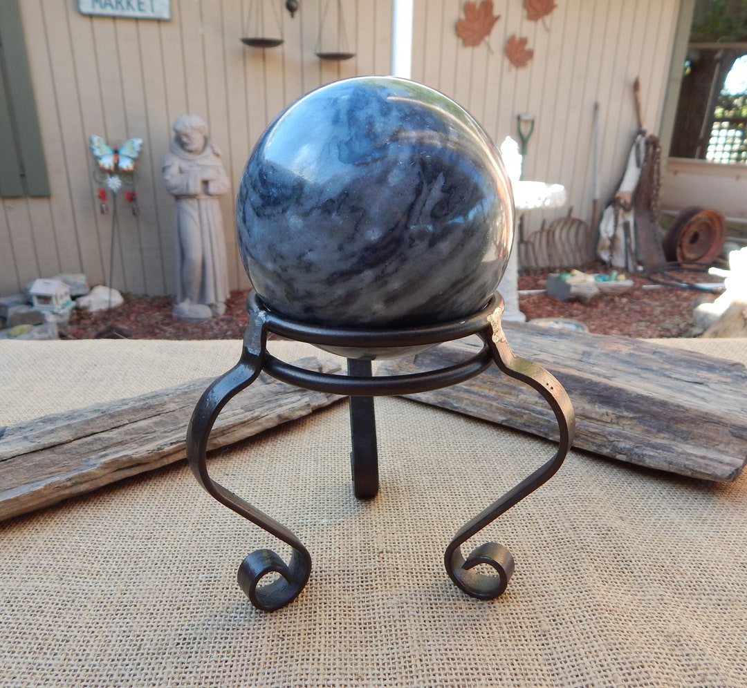 XL Solid Marble Sphere / 4" Solid Marble Sphere in Grays White ...