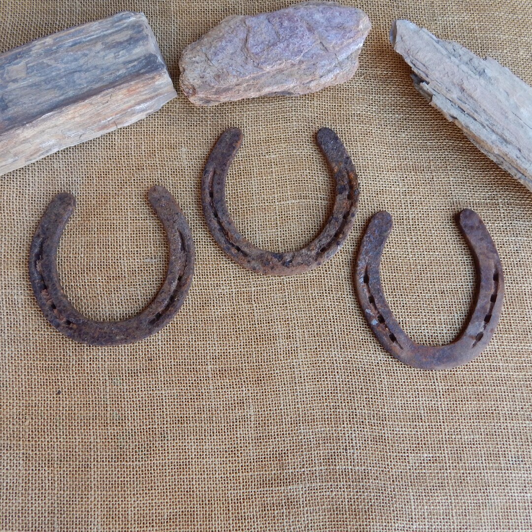 3 Authentic Rusty Horseshoes ~ 1970's 1980's Rustic Horseshoes ~ New ...