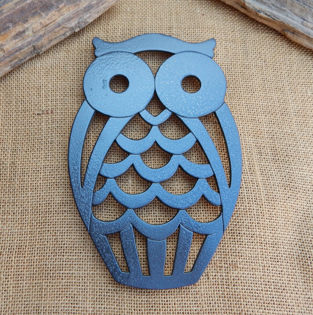 Large Owl Trivet / 1970's F.B. Rogers "the Owl" Trivet / Hammered ...