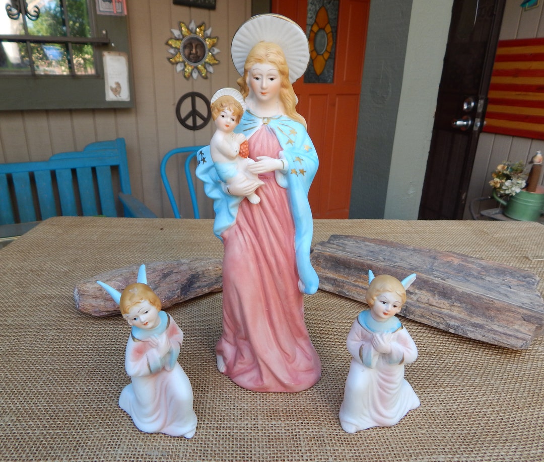 Original Artmark Madonna & Child With 2 Kneeling Angels / Artmark ...