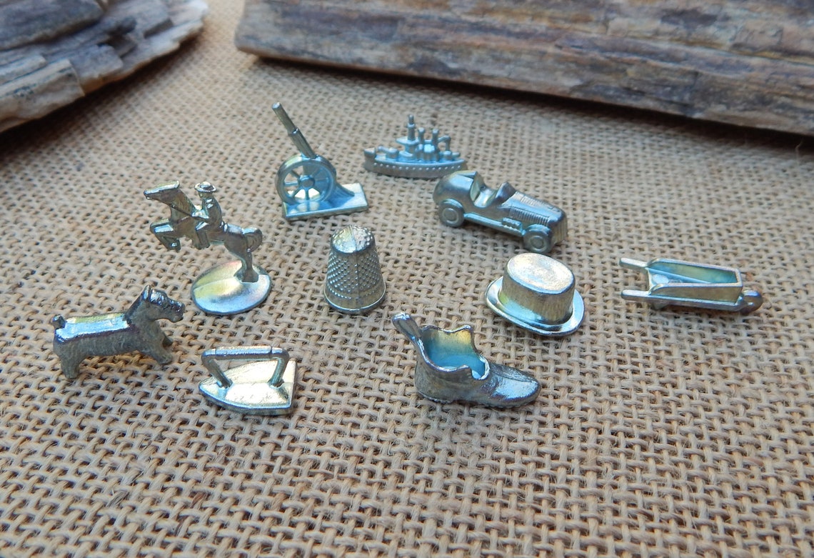 10 Monopoly Game Tokens ~ 10 Monopoly Game Pieces ~ Monopoly Tokens for ...