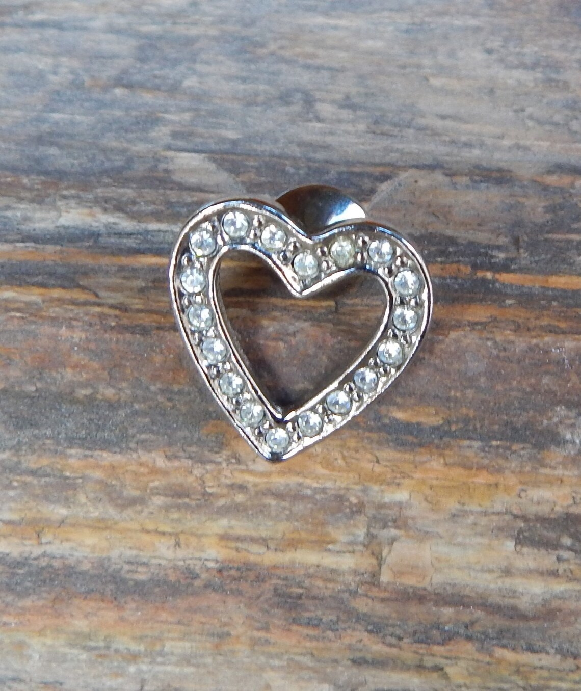 AVON Rhinestone Heart Pin ~ Clear Glass Rhinestone Heart Pin ~ 1980's ...