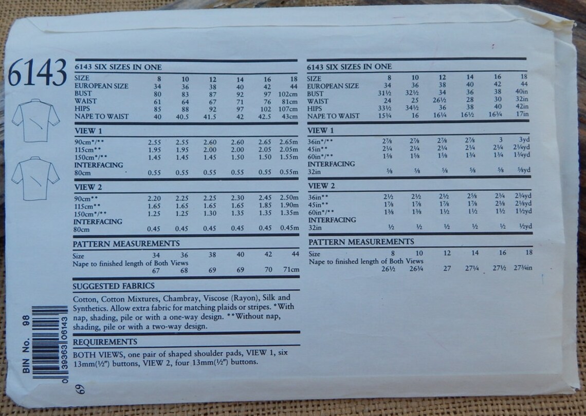 New Look 6143 / New Look Blouse Pattern Size 8-10-12-14-16-18 - Etsy