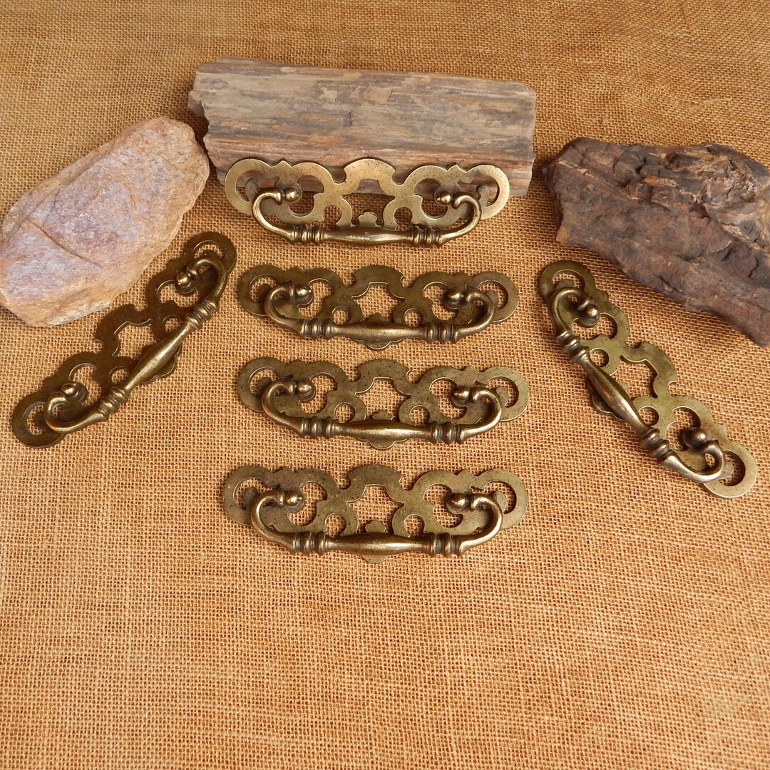 6 KBC Large Brass Drop Bail Pulls or Handles ~ 7 1/2" X 2 1/4" Large ...