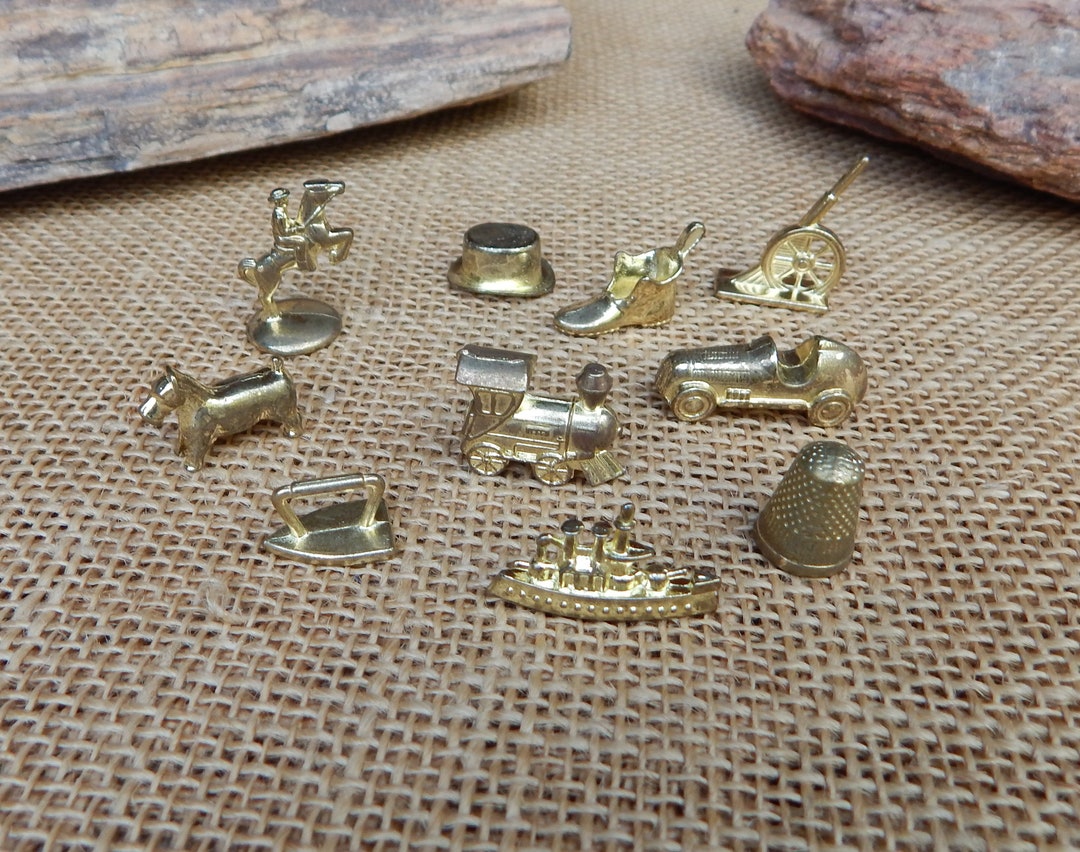 10 Gold Finish Monopoly Game Tokens Including Retired Tokens / 10 Gold ...