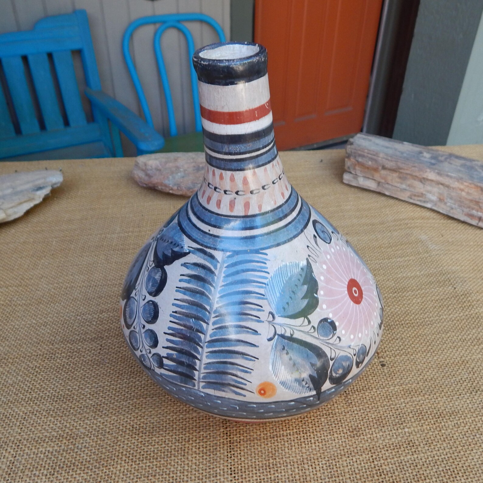 Burnished Tonala Earthenware Pottery Decorative Vase ~ Handthrown ...