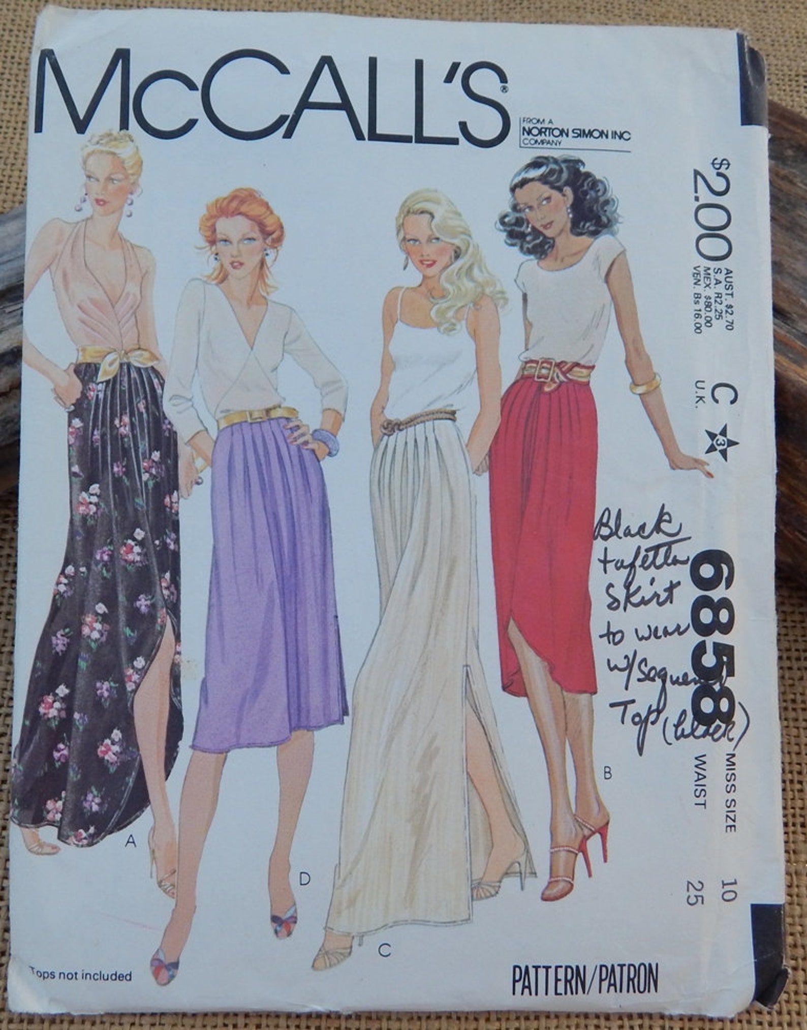 Mccall's 6858 / Skirt Pattern for Misses Size 10 / Dated 1979 / Mccall ...