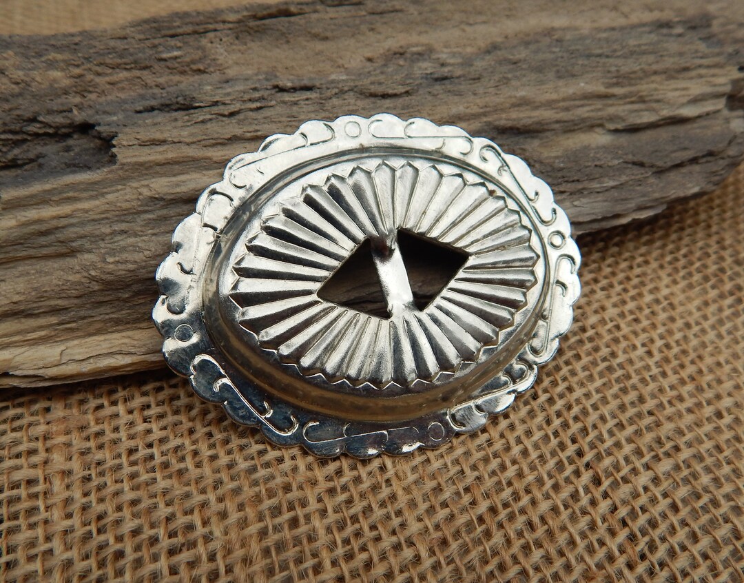 5 Large Pressed Aluminum Southwest Style Conchos / 5 Pressed - Etsy