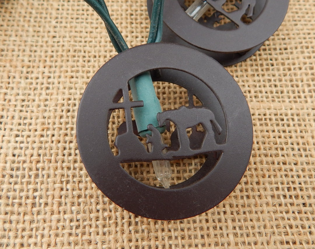 20 Metal Kneeling Cowboy Lights (2 Strands 10 Lights Each Strand) / 20 ...