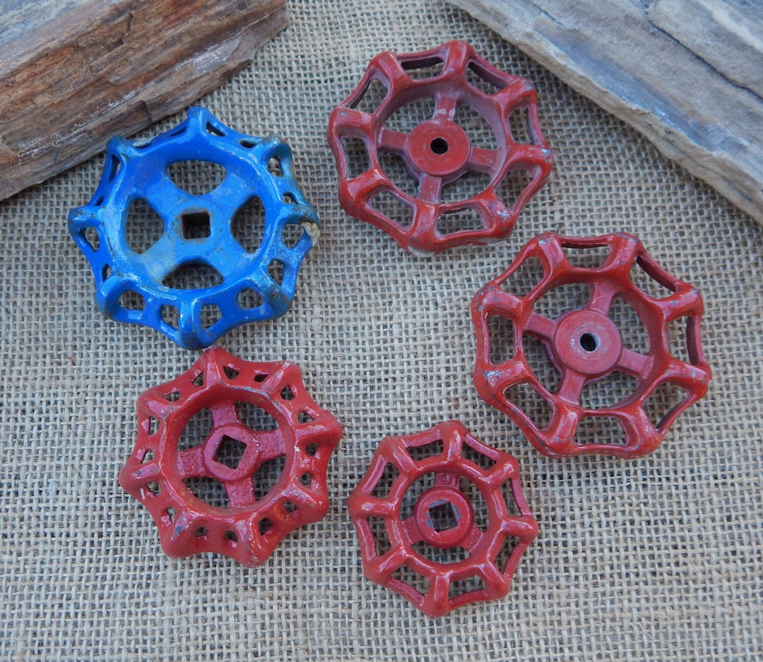 5 Vintage Valve Handles / 5 Multi Size Valve Handles / 3 Cast Iron ...