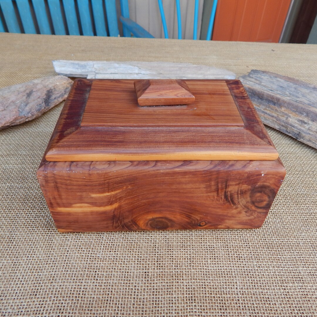 Handcrafted Solid Wood Box With Sliding Tray ~ Solid Natural Wood With ...