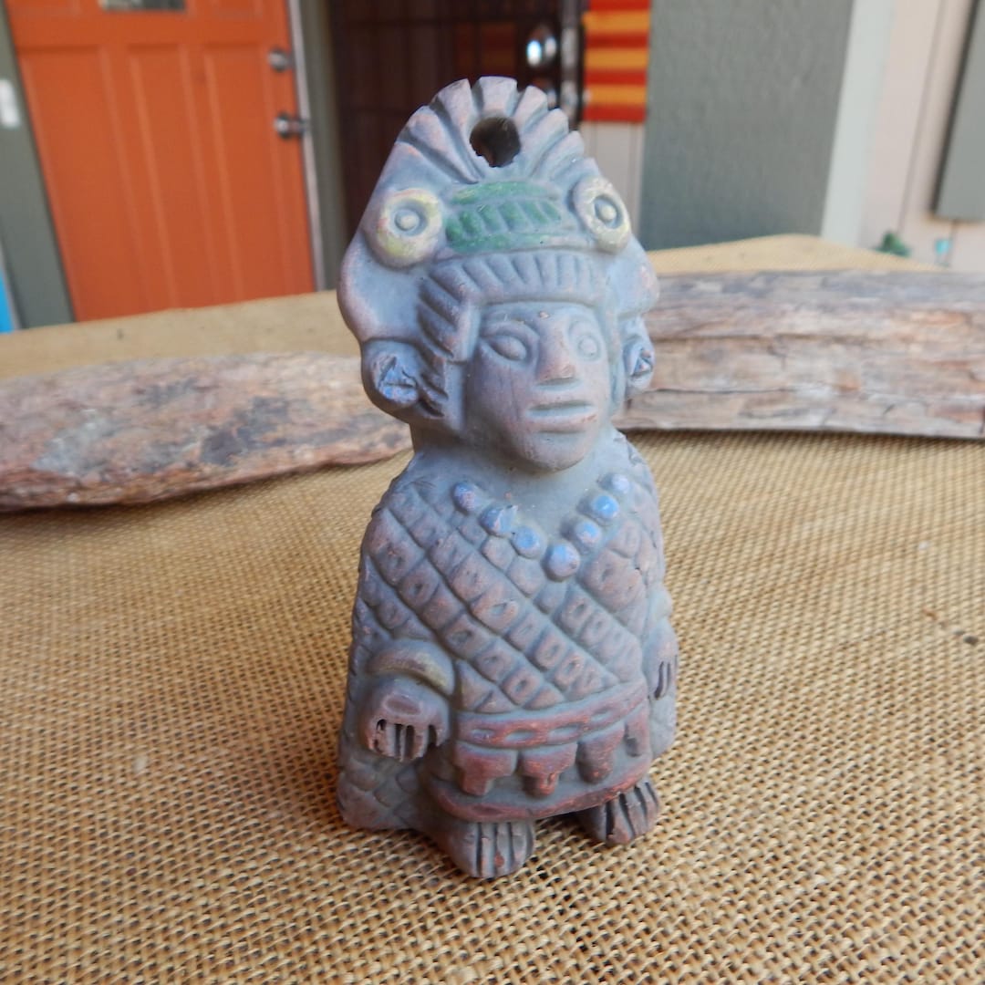 Terra Cotta Aztec Figurine ~ Terra Cotta Finish Aztec God or Aztec Man ...