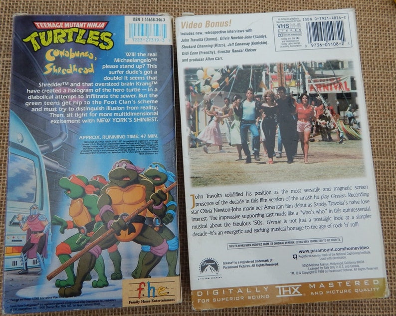 4 VHS Tapes ~ Teenage Mutant Ninja Turtles Cowabunga, Shredhead ...