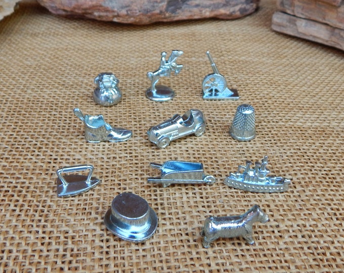 11 Monopoly Game Tokens ~ Full Set Monopoly Game Tokens ~ Includes ...
