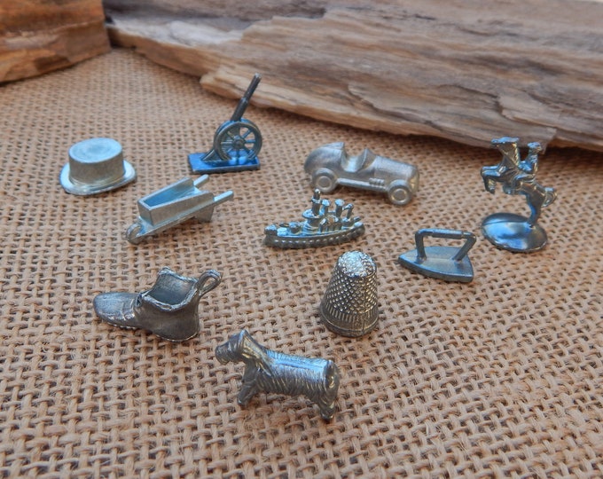 10 Monopoly Game Tokens / 10 Monopoly Game Pieces / Monopoly Tokens for ...