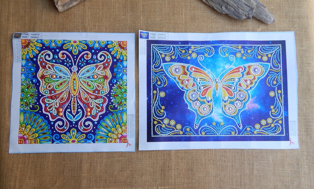 Two Diamond Dotz Completed Butterfly Patterns / Large Diamond Dotz ...