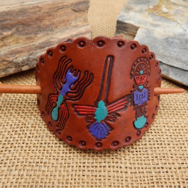 Leather Barrette - Etsy