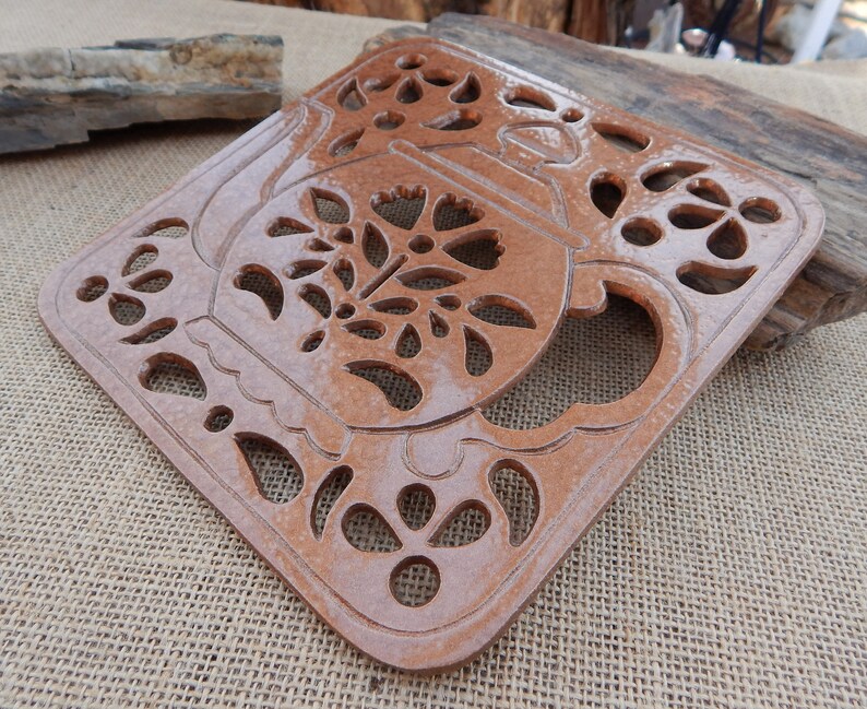 Large Cast Iron Tulip Teapot Trivet / Cast Iron Teapot Trivet - Etsy