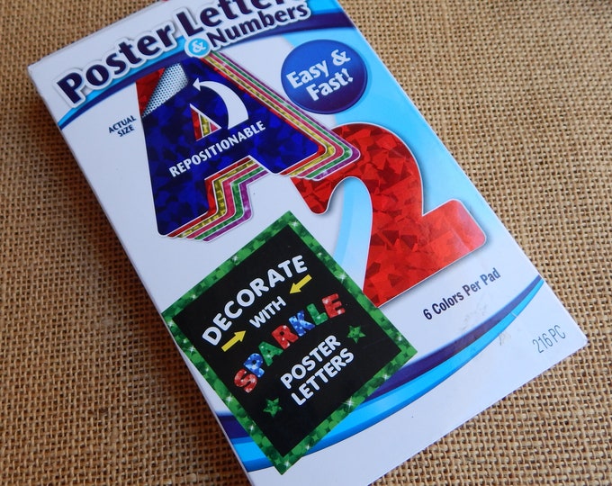 Artskills Poster Letters & Numbers Sparkle Letters / 216 Piece Holographic Sparkle Letters ...