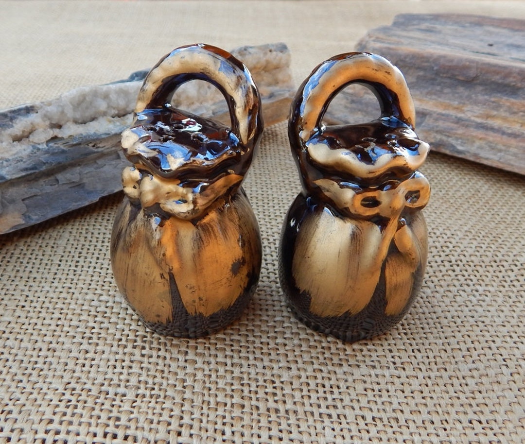 Gunny Sack Salt & Pepper Shakers / Brown and Gold Bag Salt Pepper ...
