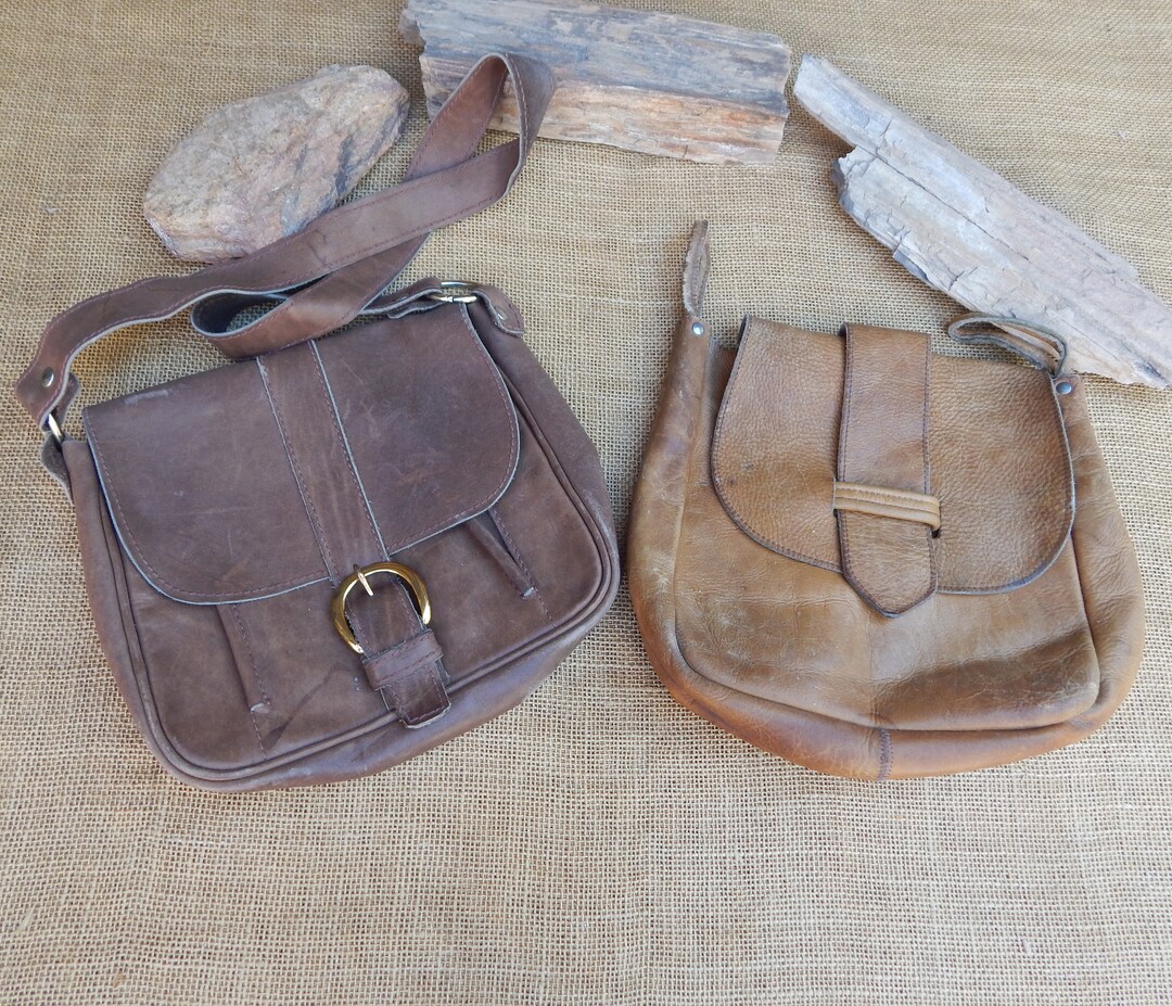2 (two) 1980's Genuine Leather Purses ~ Well Worn Leather Purses ...