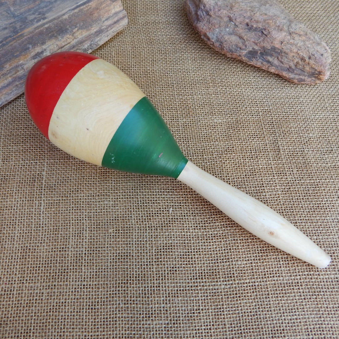 Wooden Mexican Maraca ~ Mexico Souvenir / One Large Wood Maraca ...