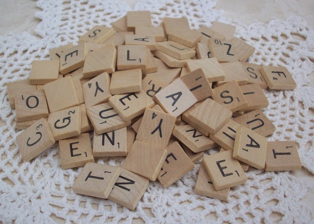 80 Scrabble Tiles / 80 Wooden Scrabble Tiles / Wood Crafting Tiles ...