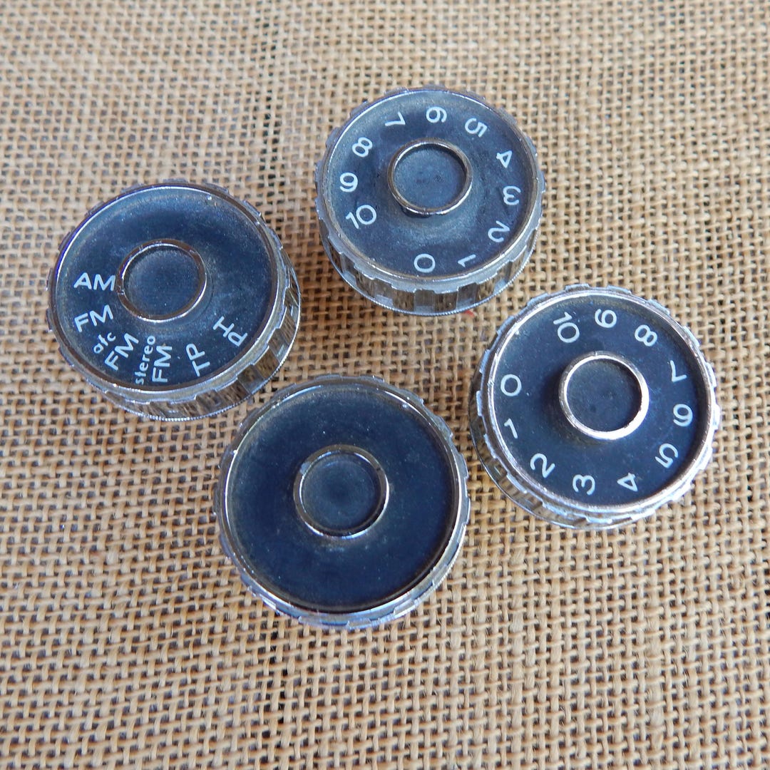 4 Vintage Car Radio Knobs ~ Vintage Car Radio Channel Knobs Vintage ...