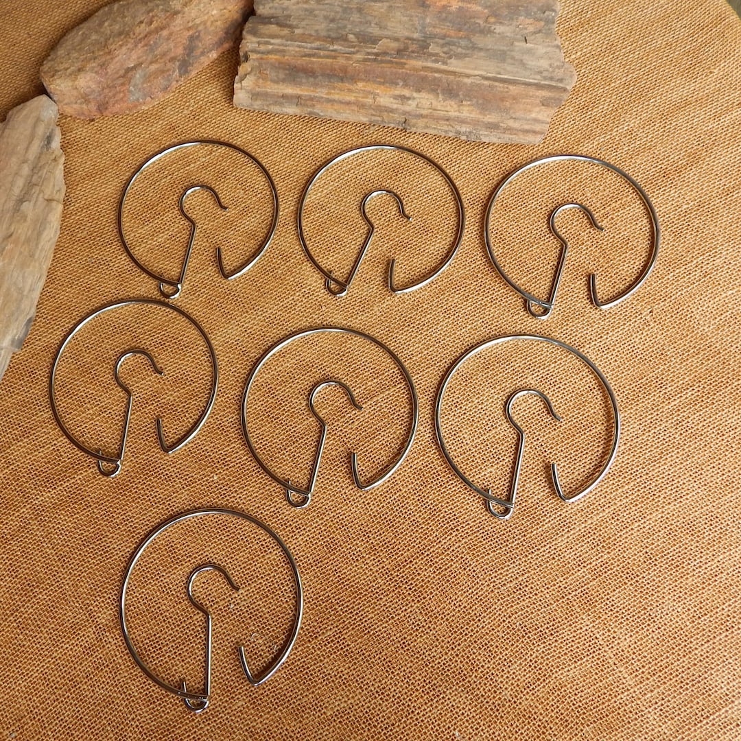13 Circular Rod Hooks ~ Silver Wire Circular Rod Hooks ~ 6 (six) 4 ...
