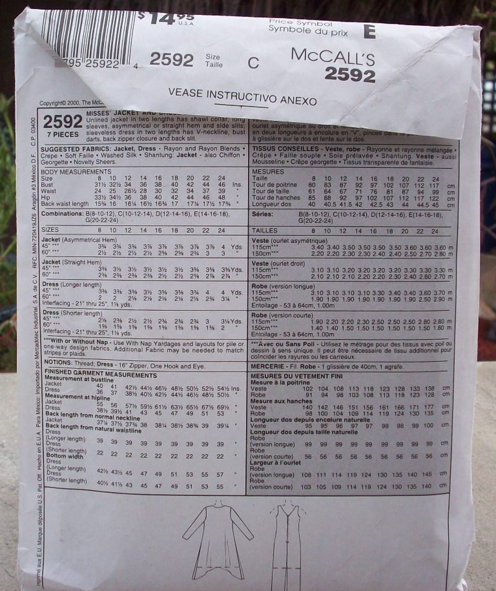 McCall's 2592 / Evening Elegance Sewing Pattern / | Etsy