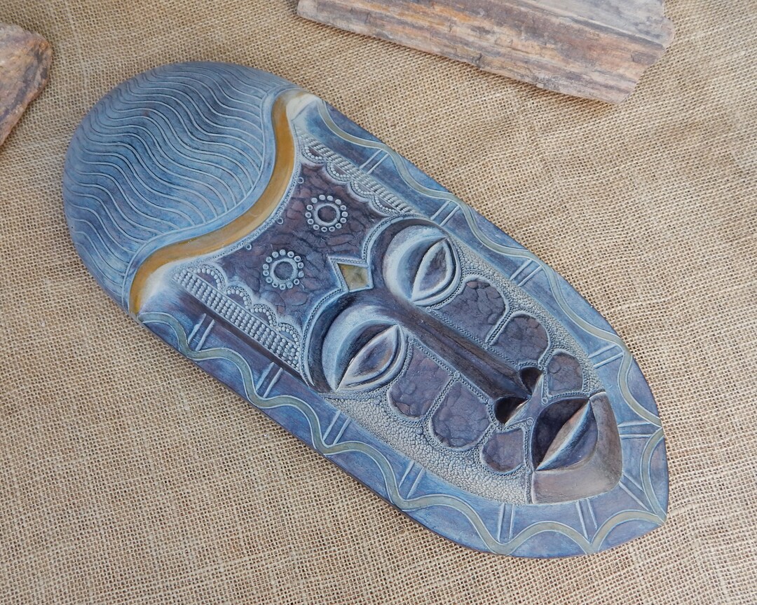 Large Asian Influence Mask Wall Hanging / Composite Face Wall Hanging ...