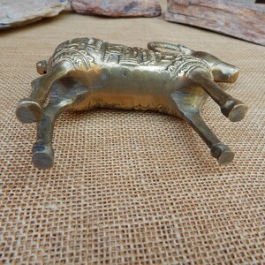 Mid Century Persian Ram or Ibex ~ Hieroglyphic Style Embossing on Brass ...