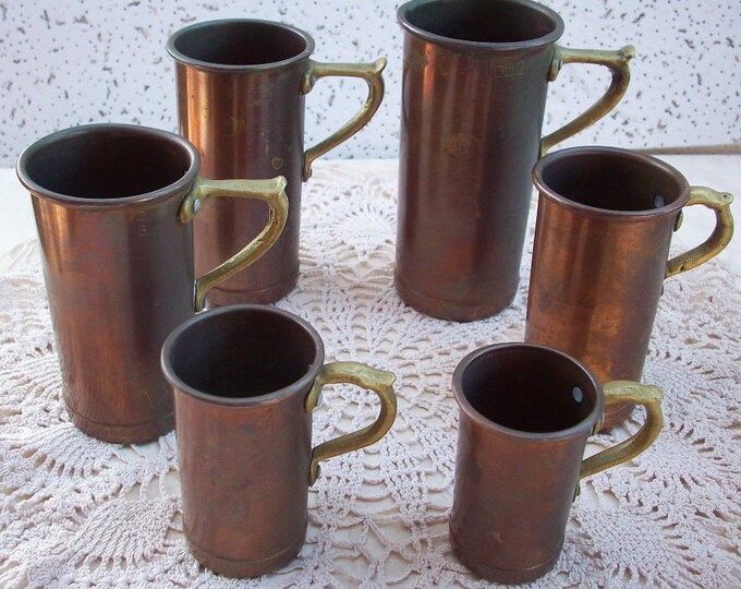 Vintage Rare Copper Jenzo Measuring Cup Set Made in Italy - Etsy