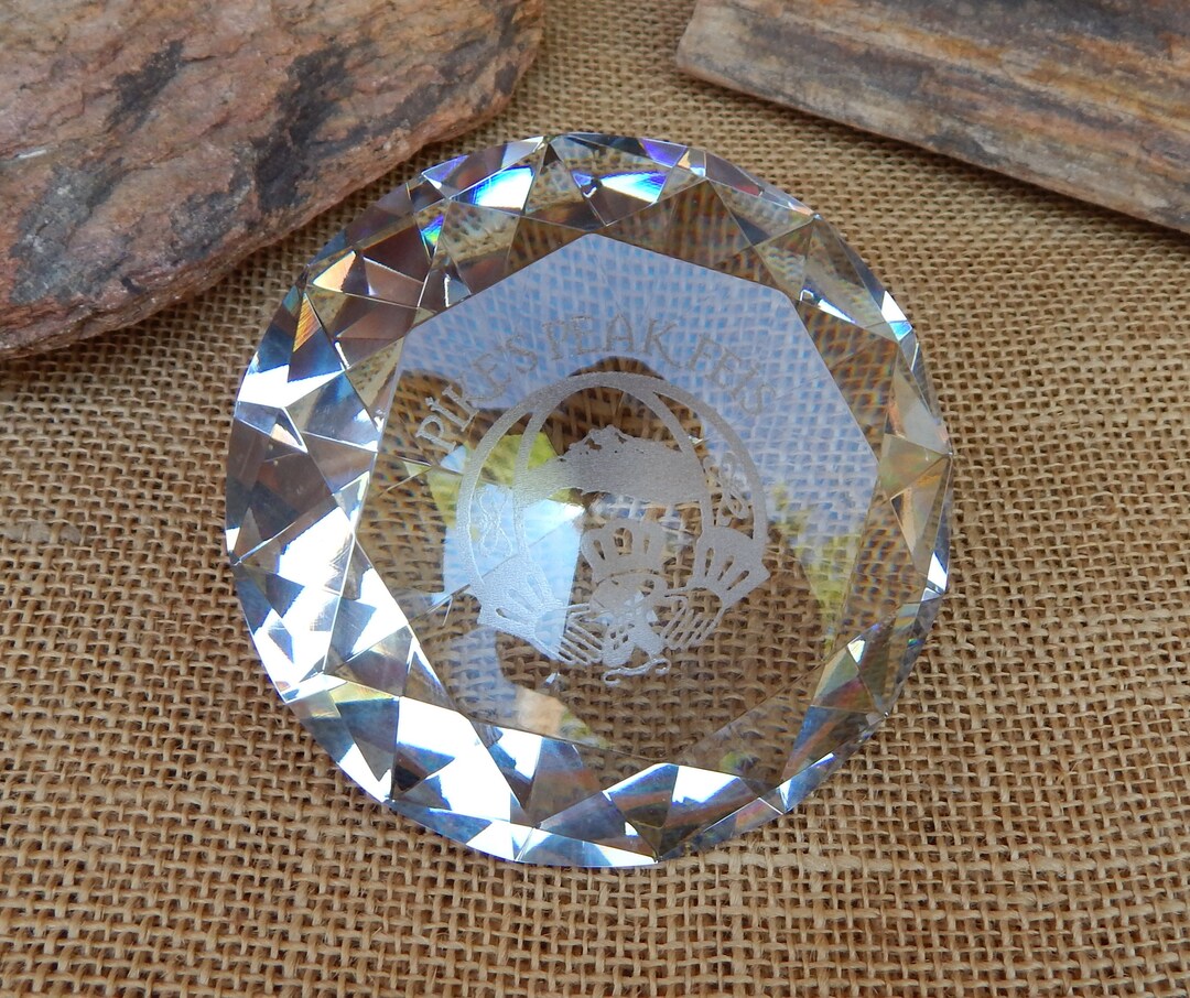 Pikes Peak FEIS Souvenir / Multi Faceted Diamond Shape Crystal (100mm ...