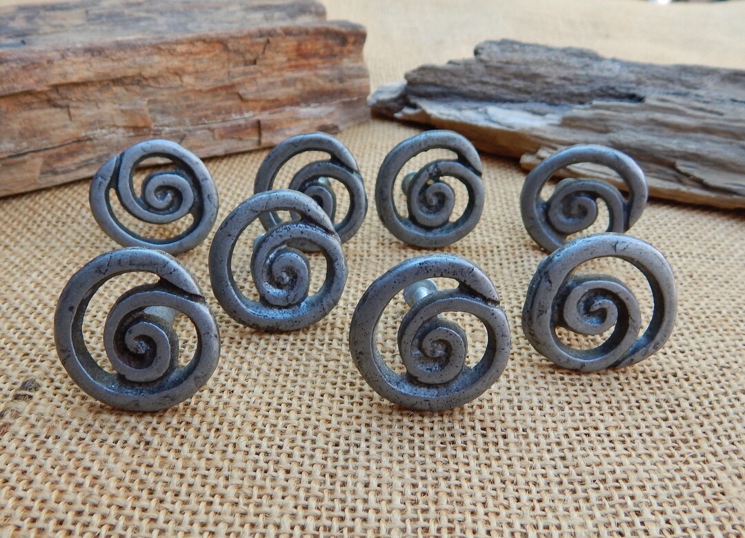 8 Swirled Pressed Aluminum Knobs / 8 New Old Stock Swirled - Etsy