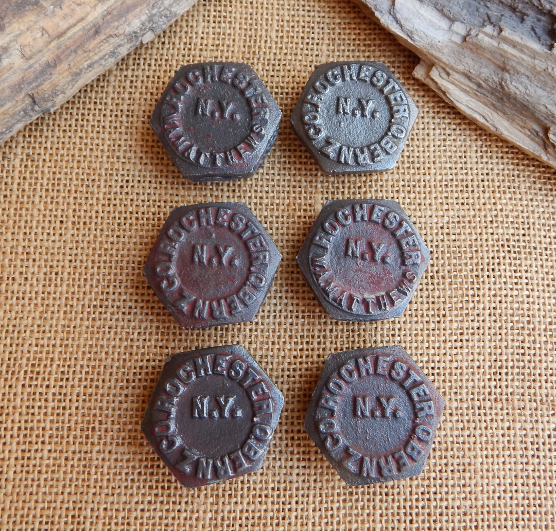RARE 6 Cast Iron Screw on Pipe Caps Rochester N.Y. / Rochester N.Y. O ...